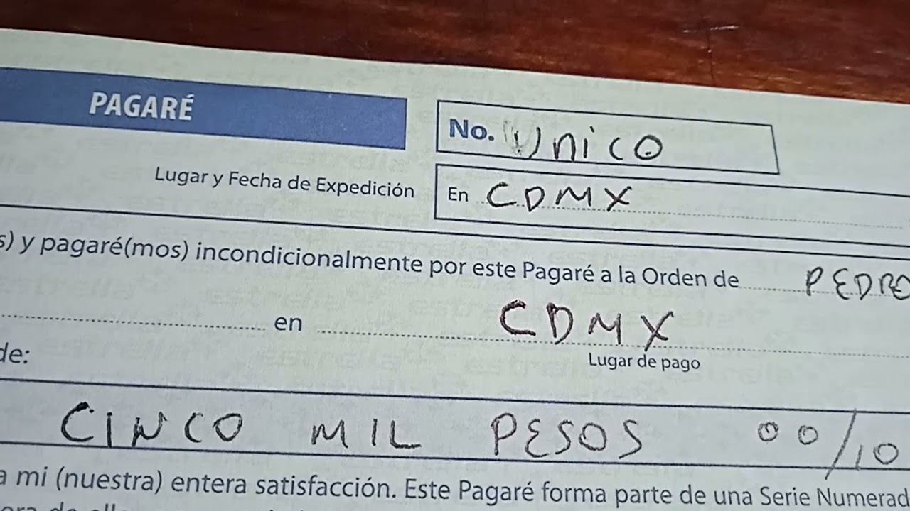 Como Hacer Un Pagare